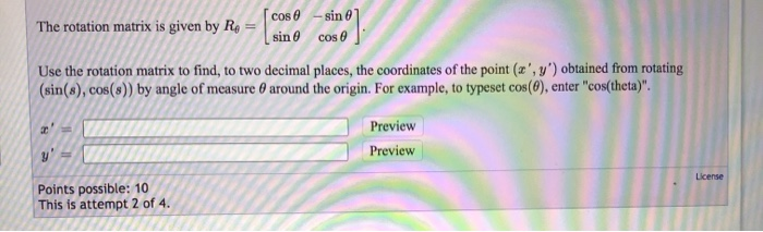 Solved cos - sino The rotation matrix is given by Re sin cos | Chegg.com
