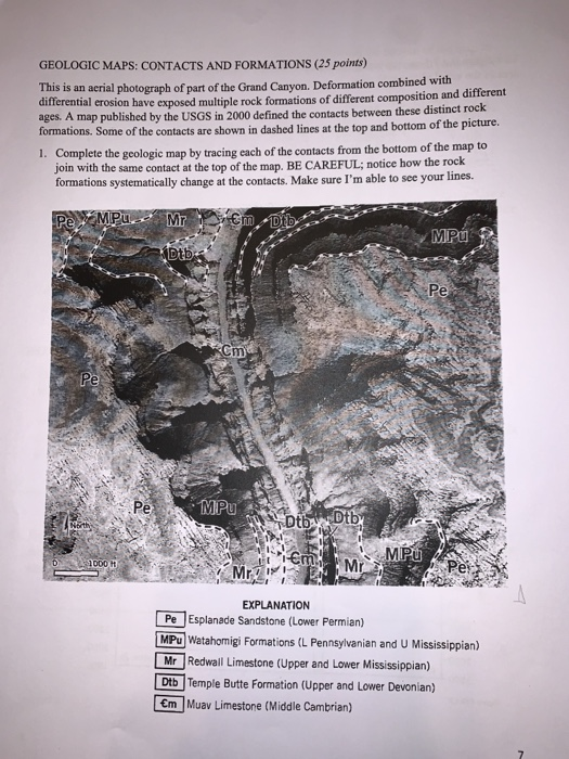 Solved GEOLOGIC MAPS: CONTACTS AND FORMATIONS (25 points) | Chegg.com
