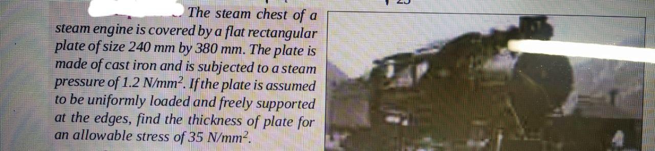 Solved The steam chest of a steam engine is covered by a | Chegg.com