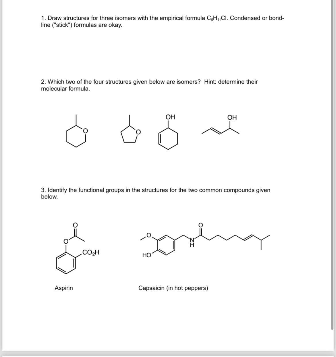Solved Draw structures for three isomers with the empirical | Chegg.com