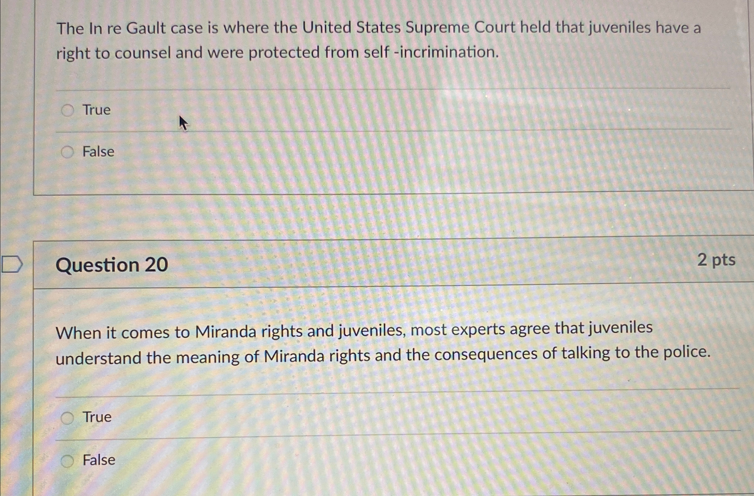 Solved The In re Gault case is where the United States | Chegg.com