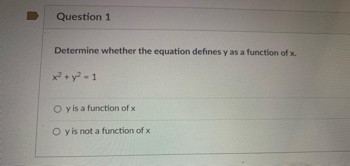 Solved Determine whether the equation defines y as a | Chegg.com