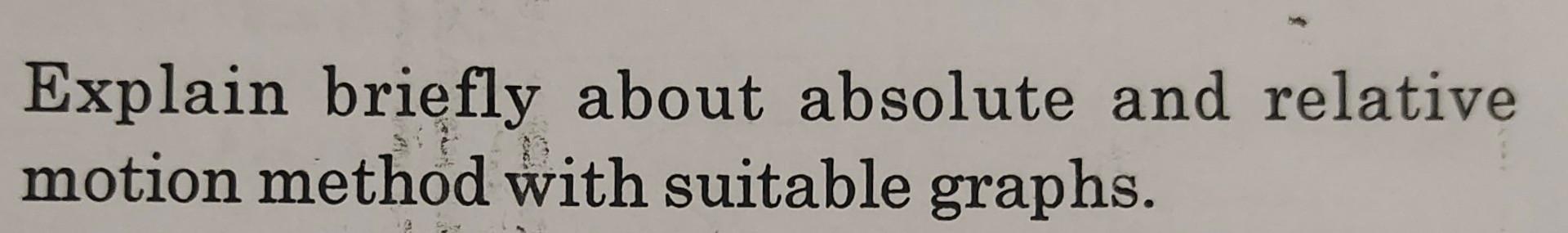 Solved Explain briefly about absolute and relative motion | Chegg.com