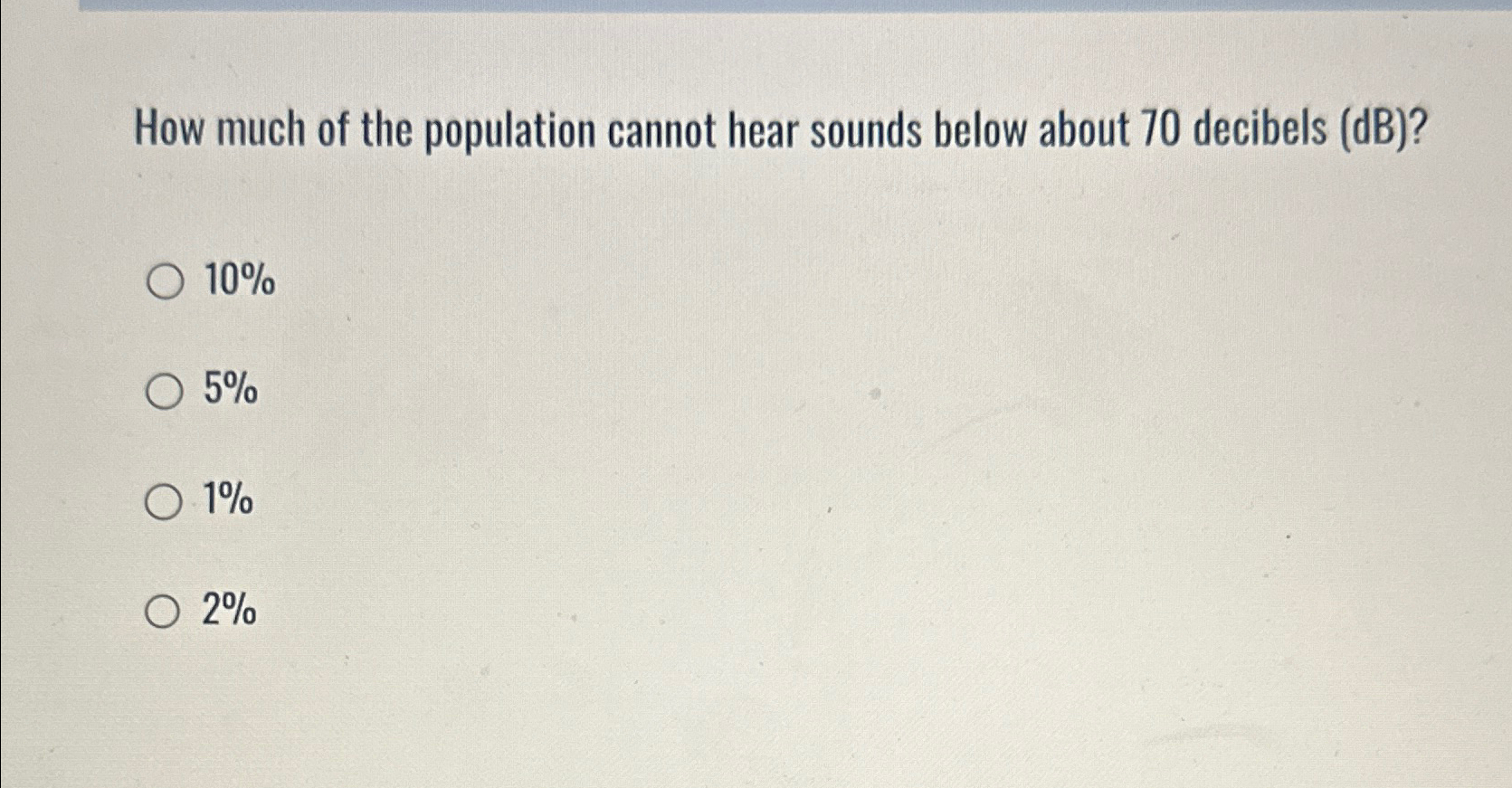 Solved How much of the population cannot hear sounds below | Chegg.com