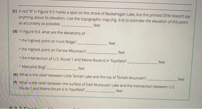 Solved FIGURE 9.4 Topographic map of the Topsfield area in | Chegg.com