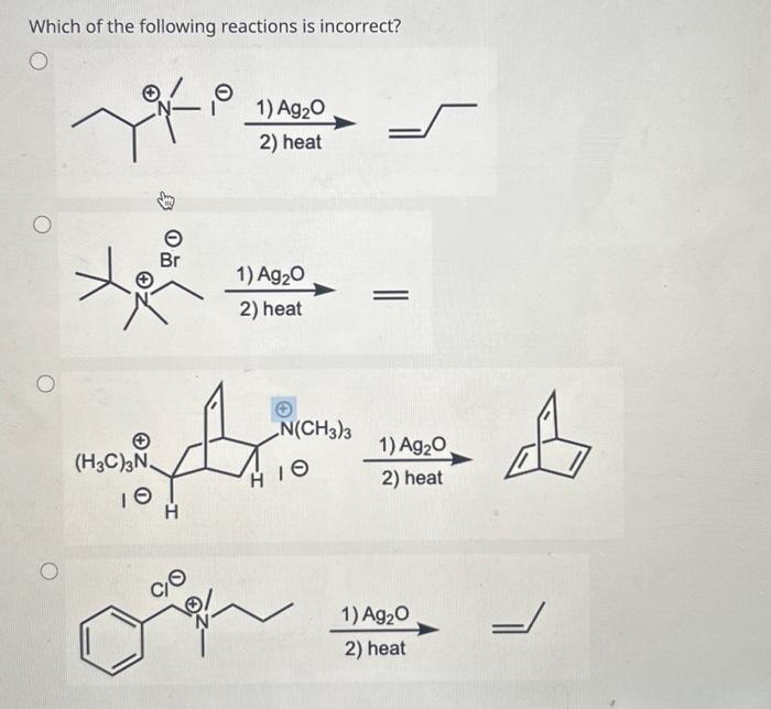 Solved Which of the following reactions is incorrect?+NH2 | Chegg.com