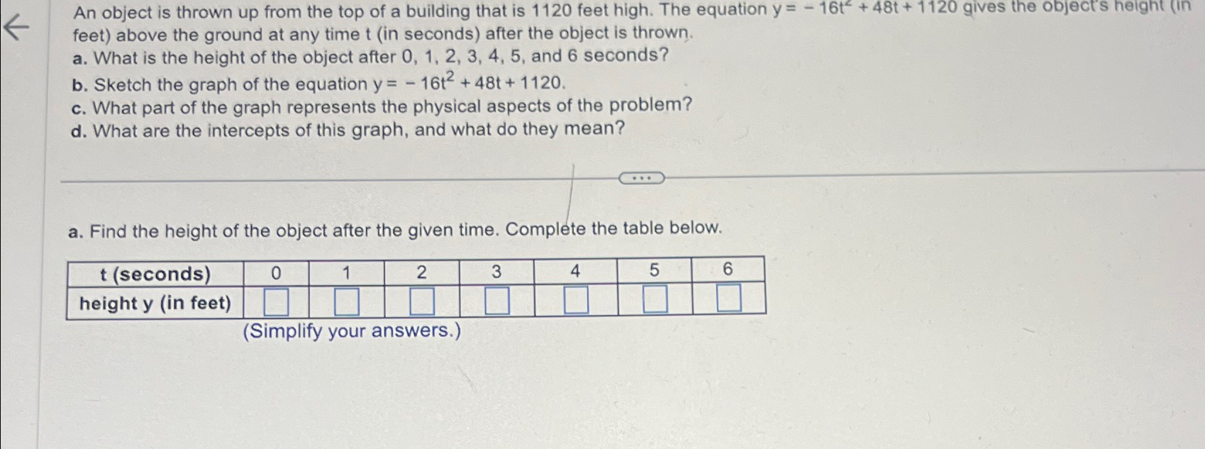 Solved An object is thrown up from the top of a building | Chegg.com