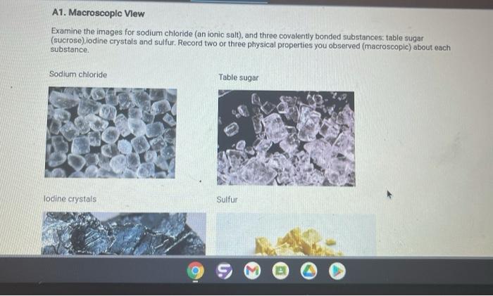 Solved A1. Macroscopic View Examine the images for sodium | Chegg.com