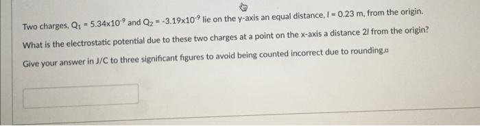 Solved In the figure, there are two equal point charges, | Chegg.com