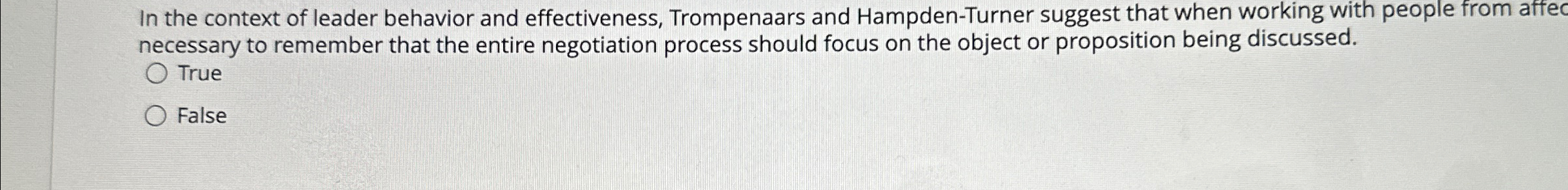 Solved In the context of leader behavior and effectiveness, | Chegg.com