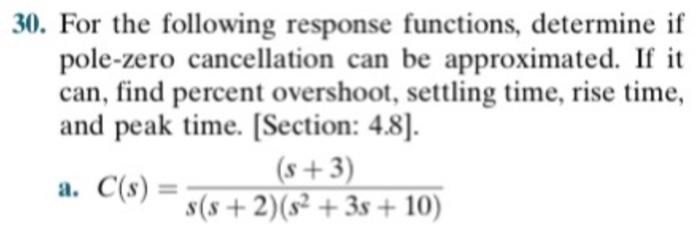 Solved 30. For the following response functions, determine | Chegg.com