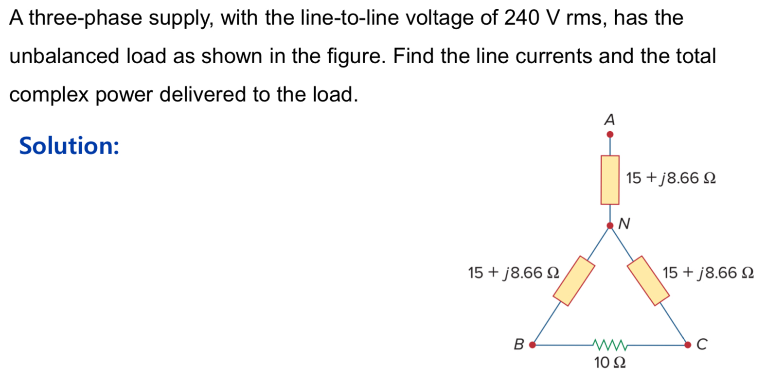 A three-phase supply, with the line-to-line voltage | Chegg.com