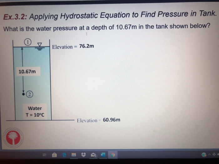 Solved Ex.3.2: Applying Hydrostatic Equation to Find | Chegg.com