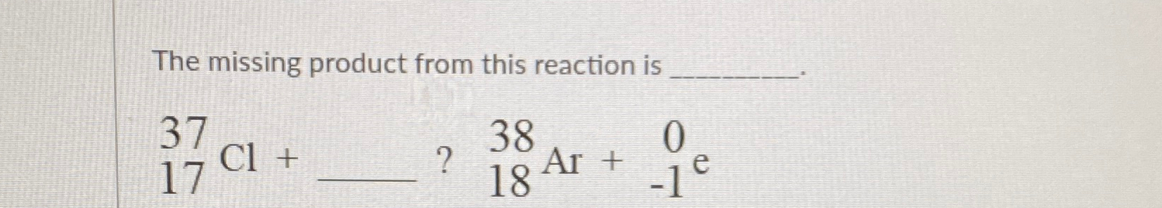 Solved The missing product from this reaction is | Chegg.com