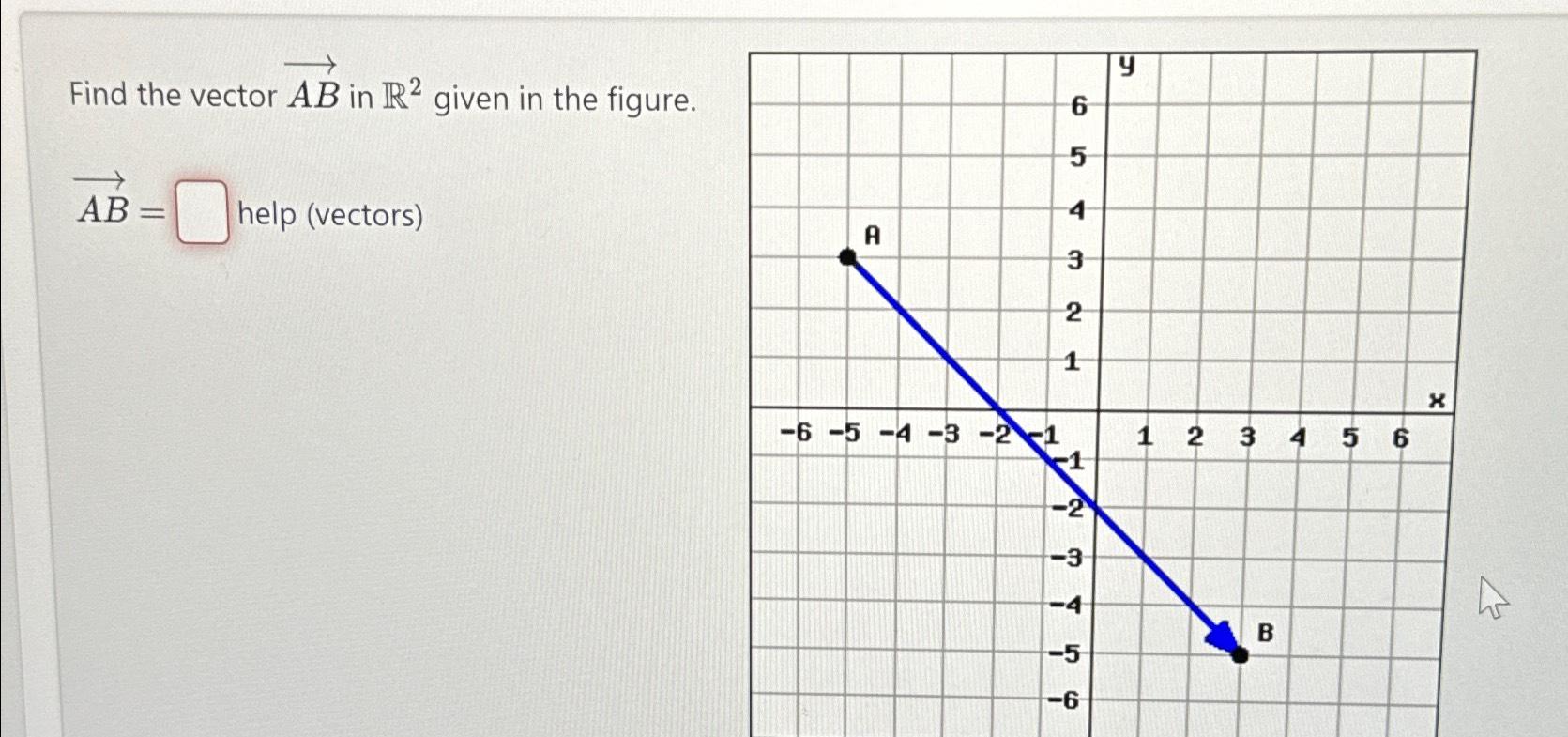 Solved Find the vector vec(AB) ﻿in R2 ﻿given in the | Chegg.com