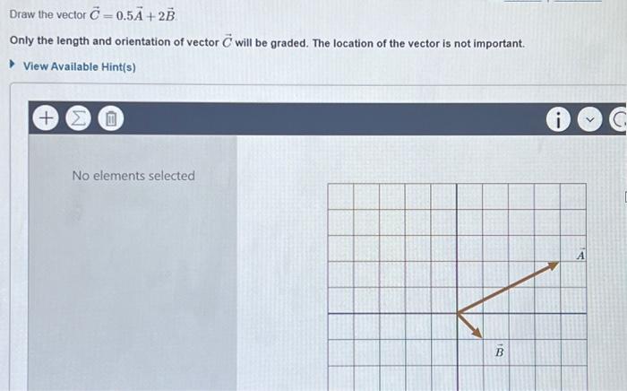 Solved Draw the vector C=0.5A+2B Only the length and | Chegg.com