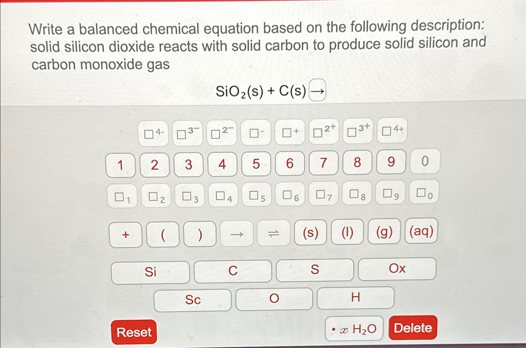 Solved Write A Balanced Chemical Equation Based On The