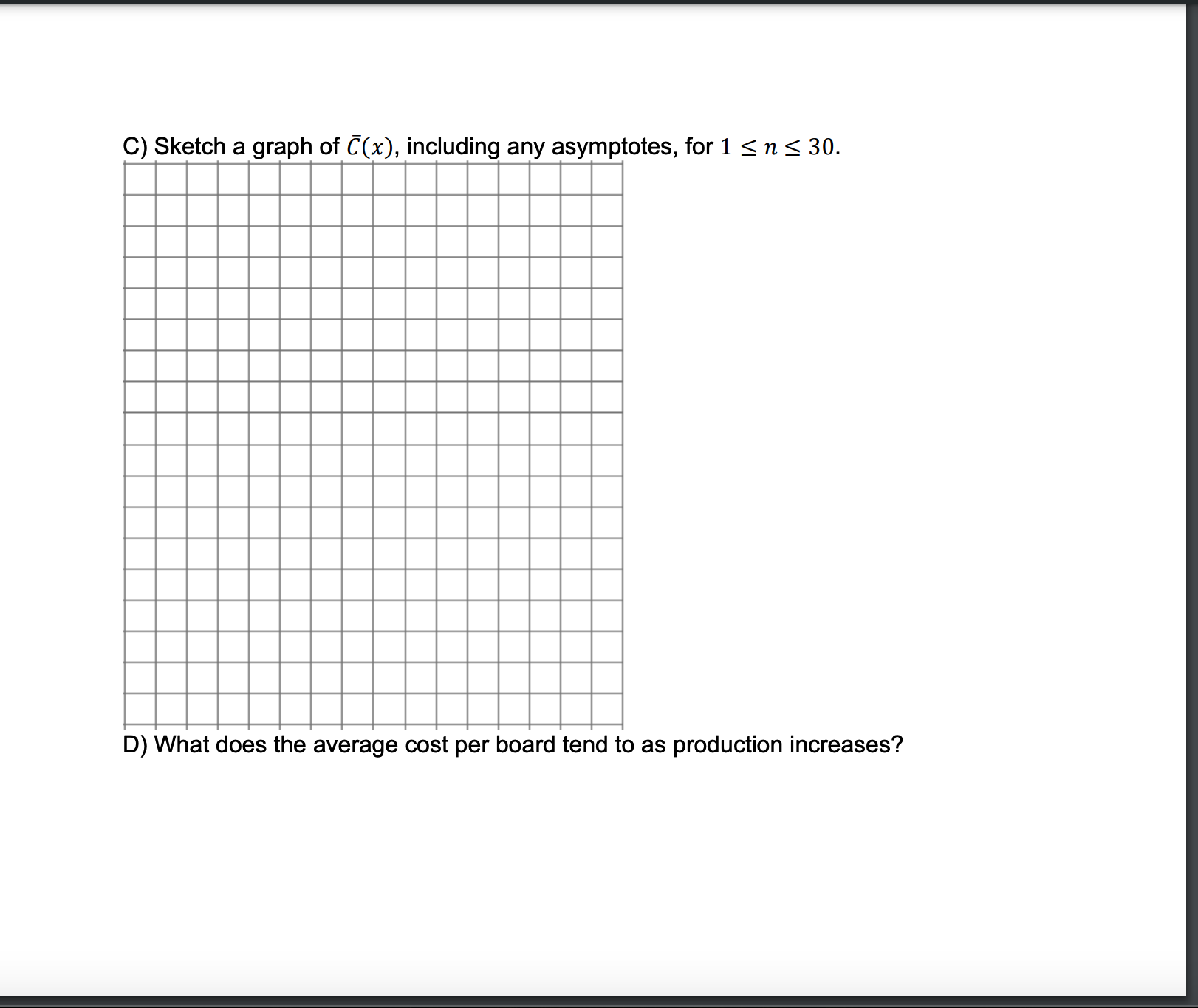 less, for 1≤n≤30.U) ﻿what does the average cost per | Chegg.com