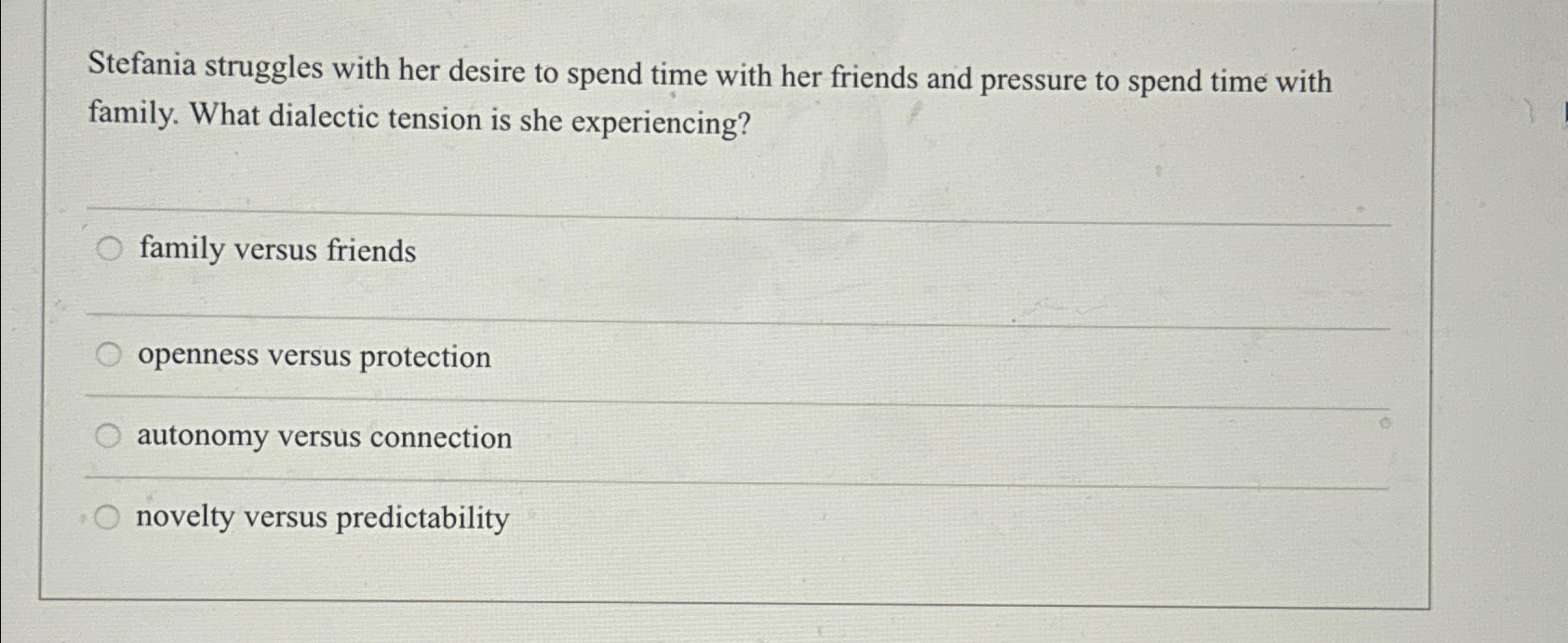 Solved Stefania struggles with her desire to spend time with | Chegg.com