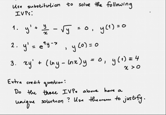Solved Use substitution to solve the following | Chegg.com