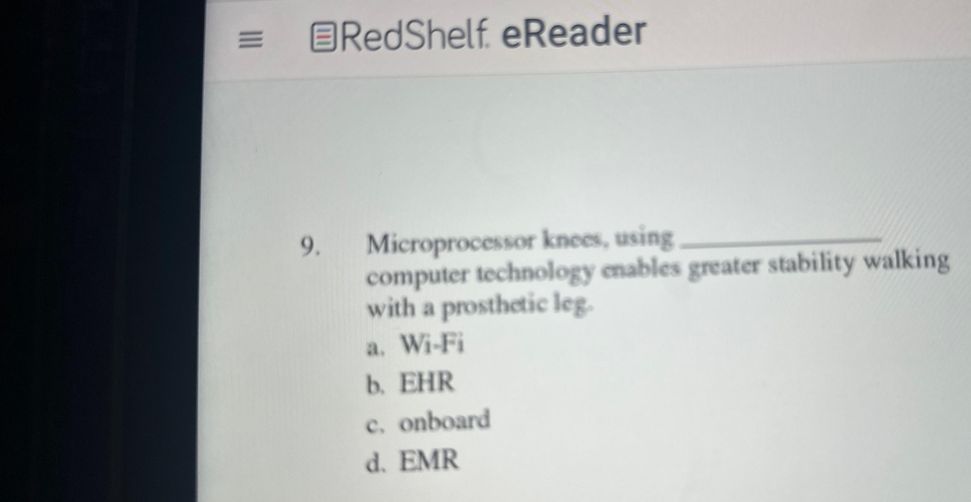 Solved -= 目RedShelf. ﻿eReader9. ﻿Microprocessor knees, using | Chegg.com