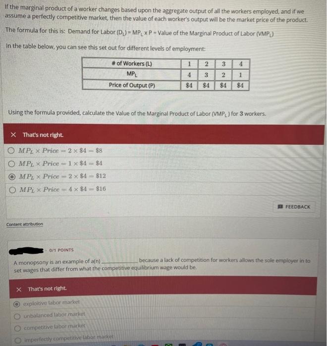 Solved If the marginal product of a worker changes based | Chegg.com