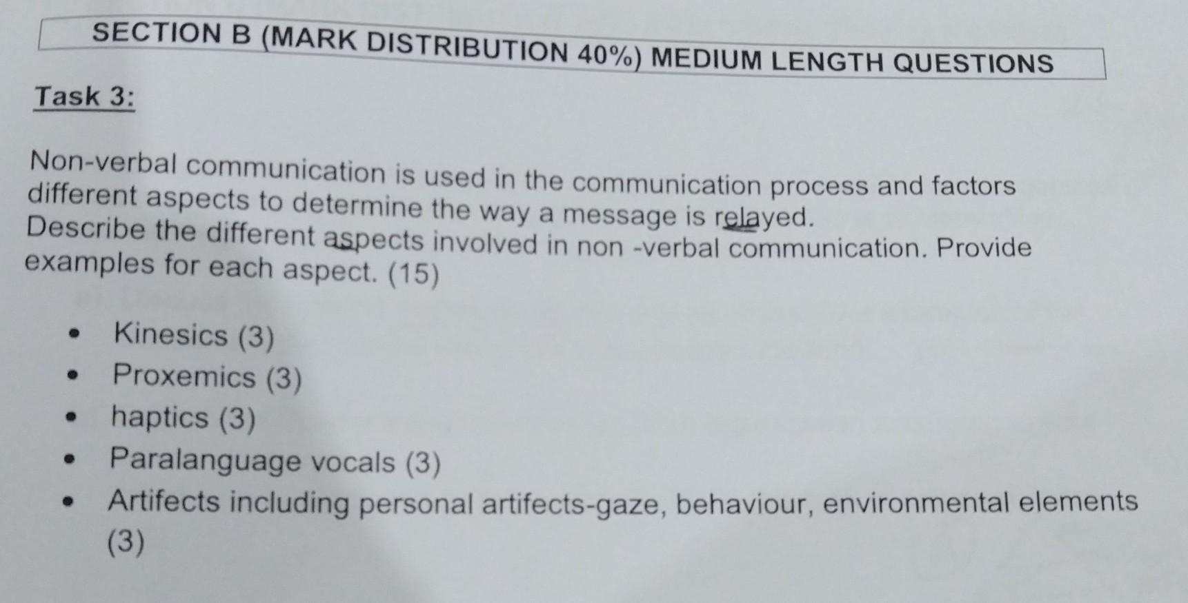Solved Non-verbal communication is used in the communication | Chegg.com