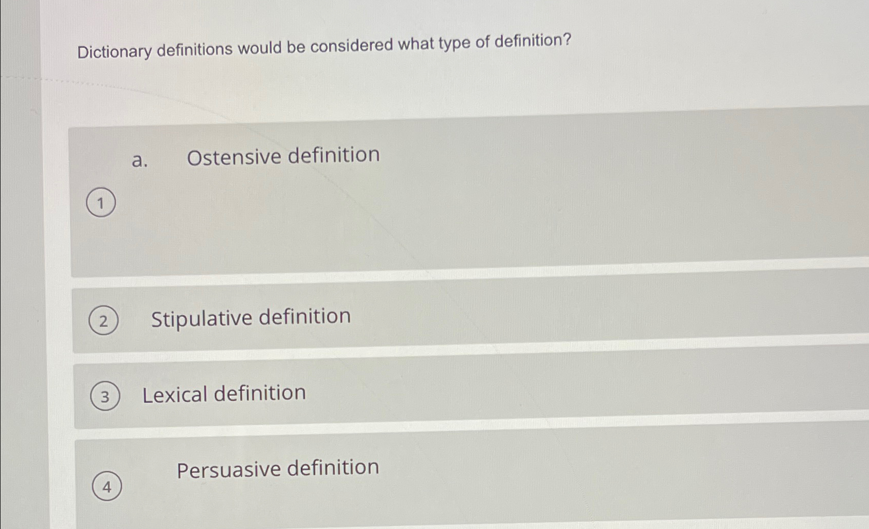 Solved Dictionary definitions would be considered what type | Chegg.com