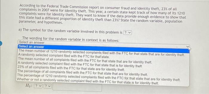 Solved According to the Federal Trade Commission report on | Chegg.com