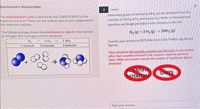 Solved Stoichiometric Relationships The stoichiometric ratio | Chegg.com
