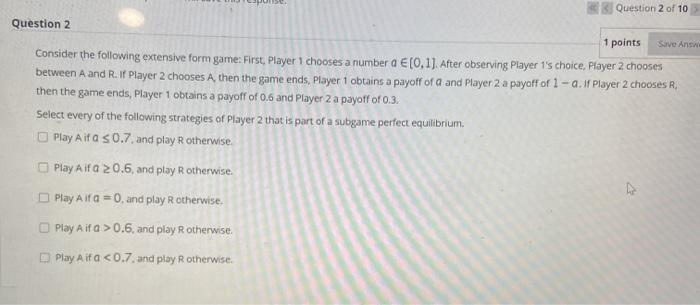 Solved Question 2 of 10 Question 2 1 points Save Answ | Chegg.com