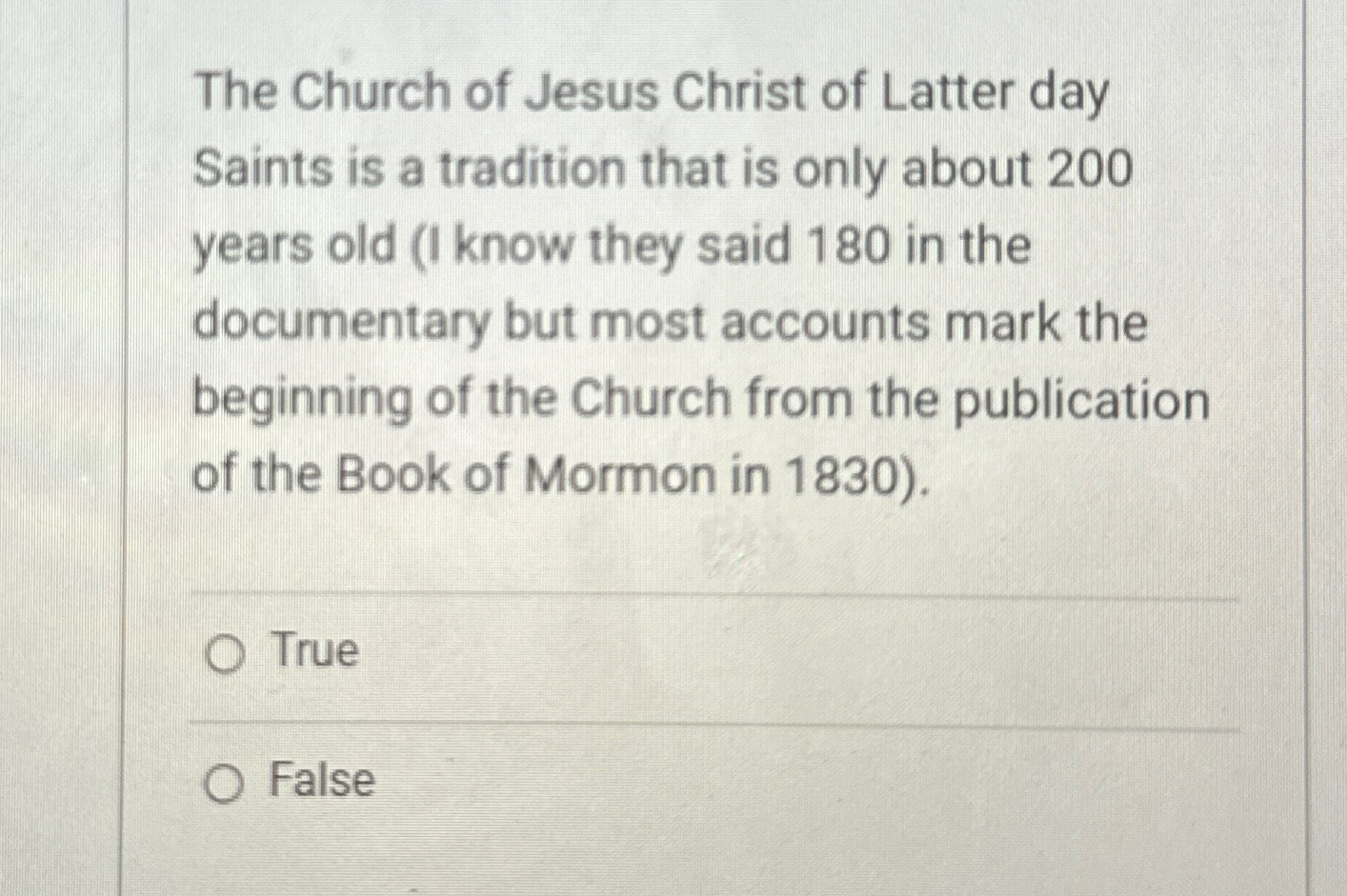 Solved The Church of Jesus Christ of Latter day Saints is a | Chegg.com