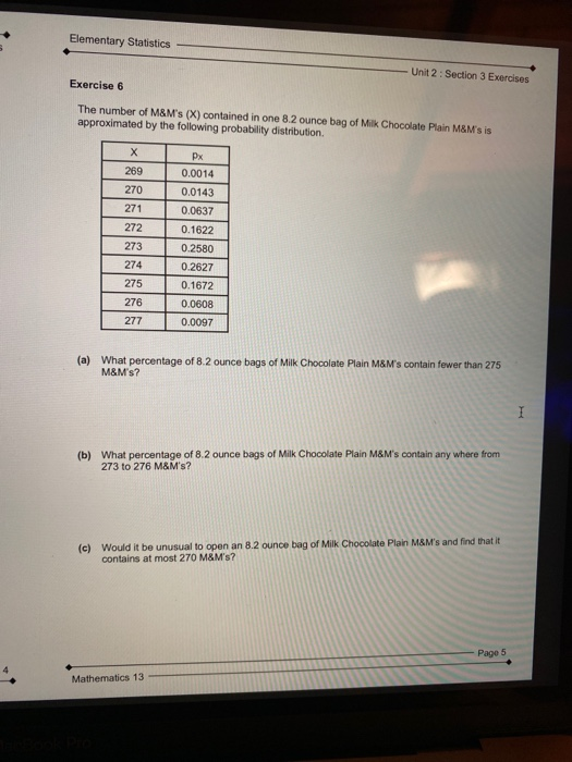 Solved Elementary Statistics Unit 2: Section 3 Exercises | Chegg.com