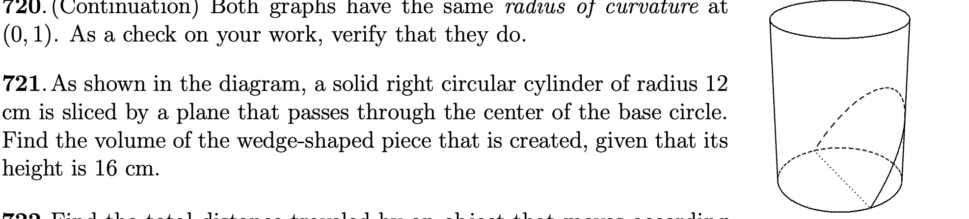Solved 721. ﻿As shown in the diagram, a solid right circular | Chegg.com