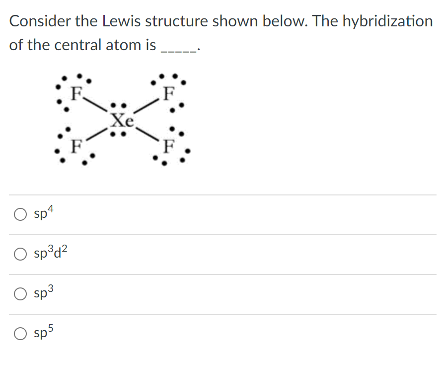 Consider the Lewis structure shown below. The | Chegg.com