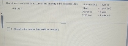 Solved Use dimensional analysis to convert the quantity to | Chegg.com
