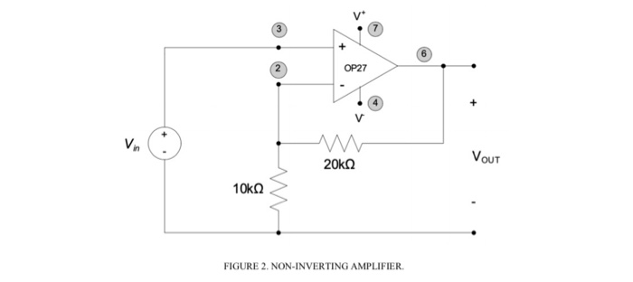 Solved Implement the non-inverting amplifier, shown in | Chegg.com