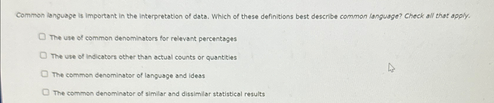 Solved Common language is important in the interpretation of | Chegg.com