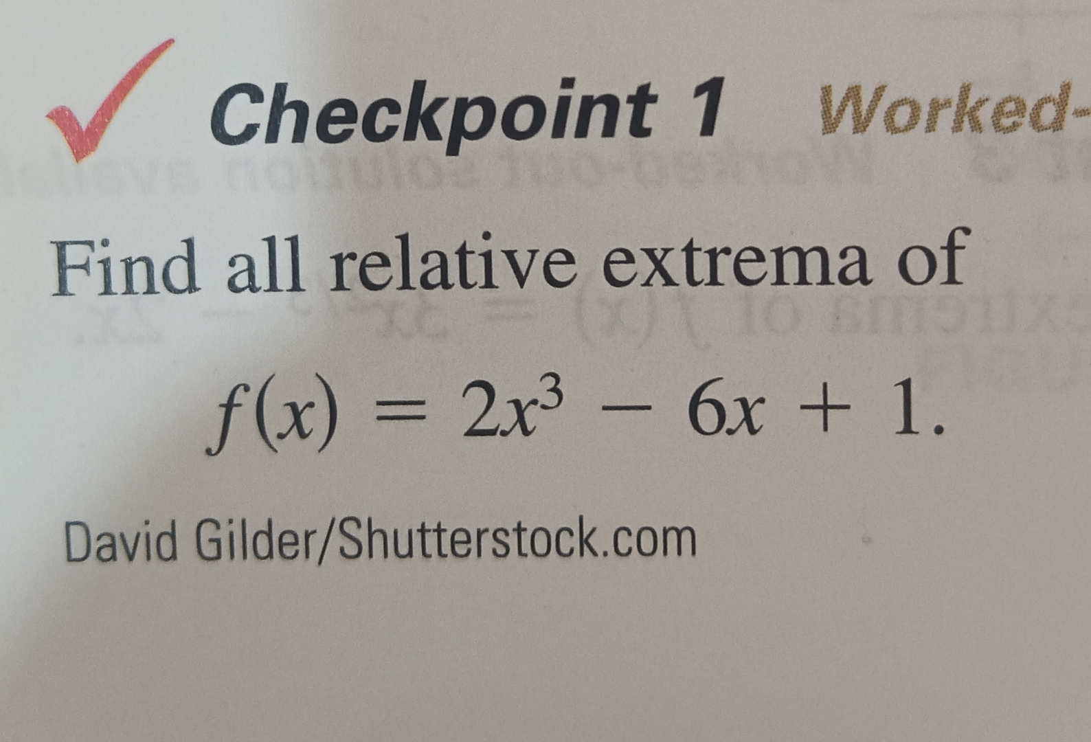 Solved Checkpoint 1Worked-Find all relative extrema | Chegg.com