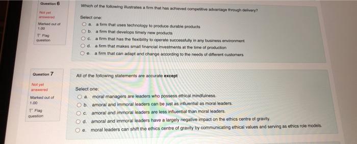 Solved Question 6 Which of the following ilustrates a firm | Chegg.com