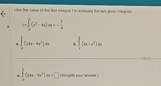 Solved Use the value of the first integral I to evaluate the | Chegg.com