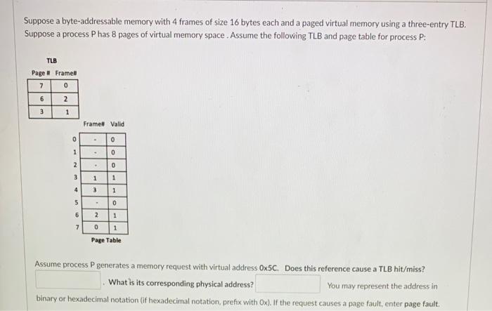 Solved Suppose A Byte Addressable Memory With 4 Frames Of 