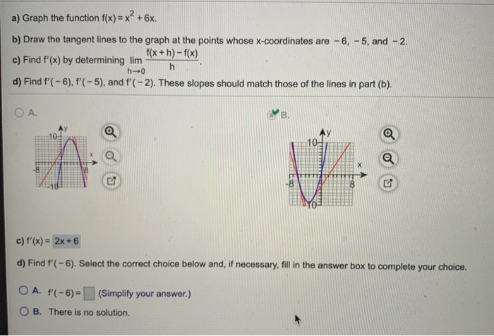 Solved a) Graph the function f(x) = x2 +6x. b) Draw the | Chegg.com