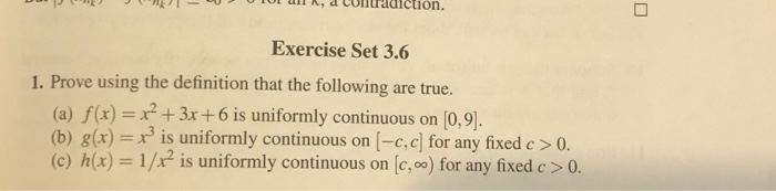 Solved DO J U OTOL , d Contradiction. Exercise Set 3.6 1. | Chegg.com