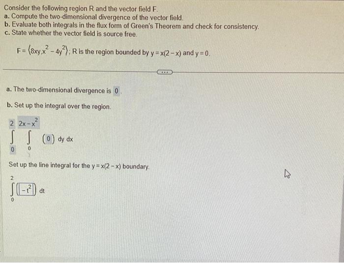 Solved Consider the following region R and the vector field | Chegg.com