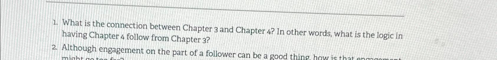 Solved What is the connection between Chapter 3 ﻿and Chapter | Chegg.com