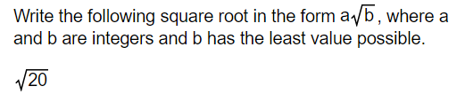 Solved Write the following square root in the form ab2, | Chegg.com