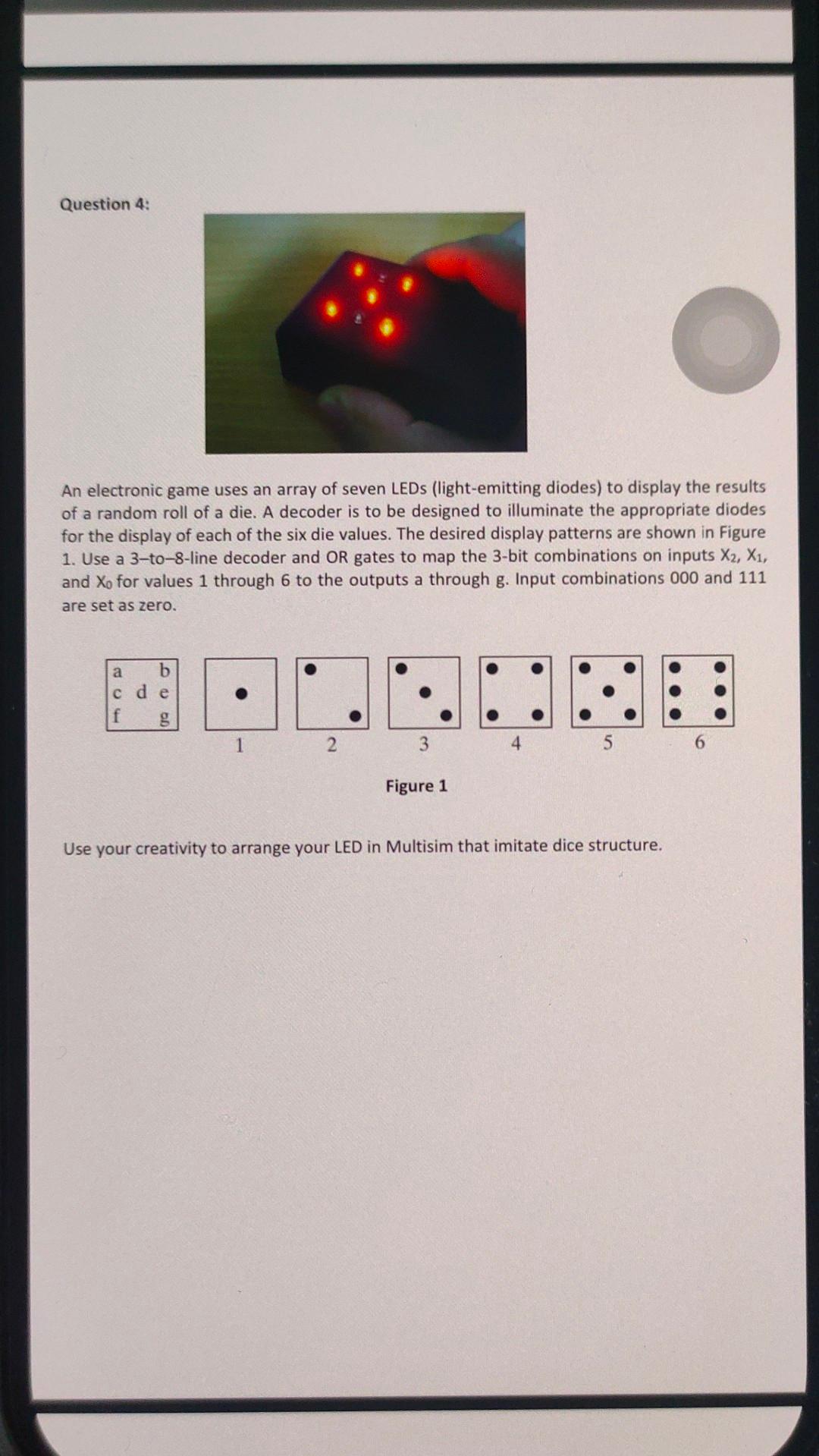 Question 4: An electronic game uses an array of seven | Chegg.com