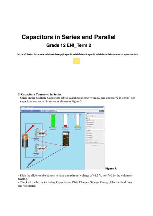 Solved Capacitors in Series and Parallel Grade 12 ENI_Term 2 | Chegg.com