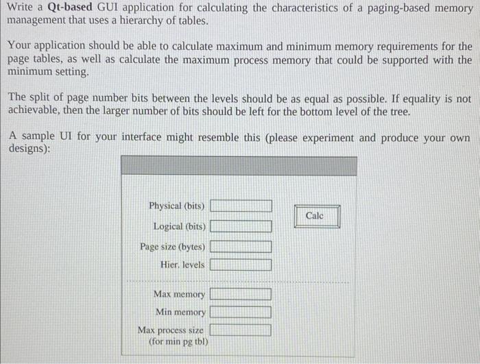 Solved Write A Qt Based Gui Application For Calculating The 